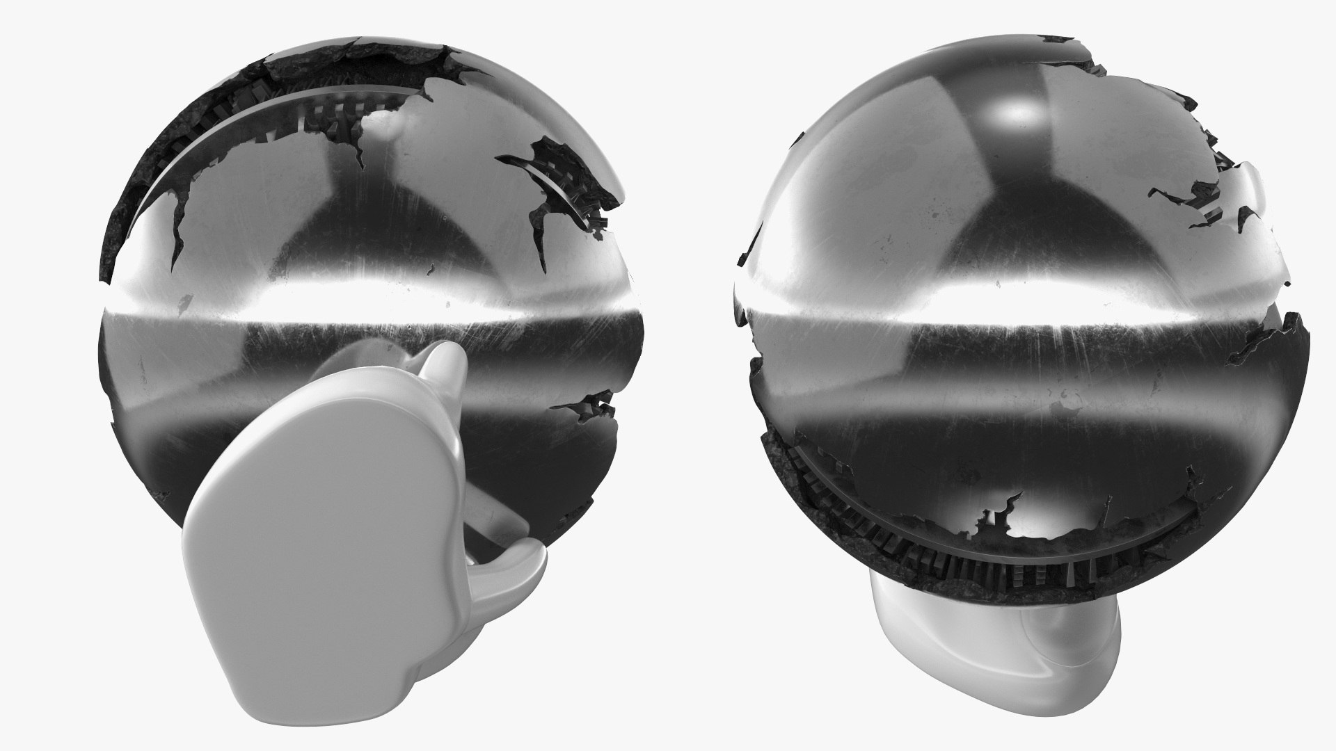 3D Fractured Sphere On Hand Sculpture - TurboSquid 2371541