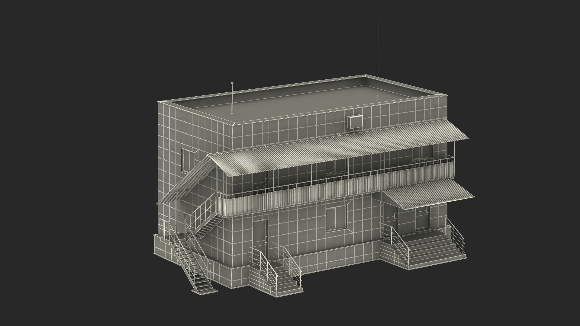 Modular Administrative Building White Facade 3D Model - TurboSquid 2415903