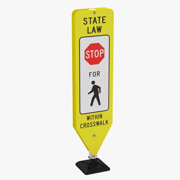 Crosswalk sign Stop and Yield Single and Multiple 3D model - TurboSquid ...