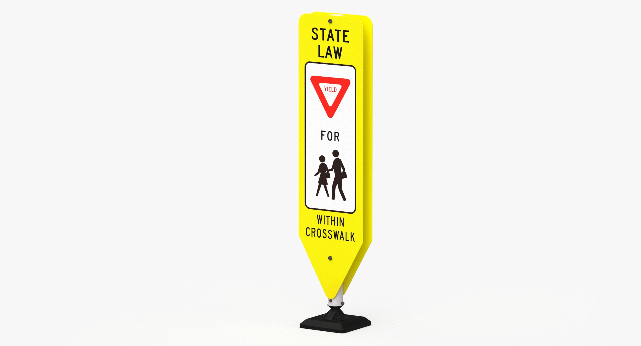 Crosswalk sign Stop and Yield Single and Multiple 3D model - TurboSquid ...