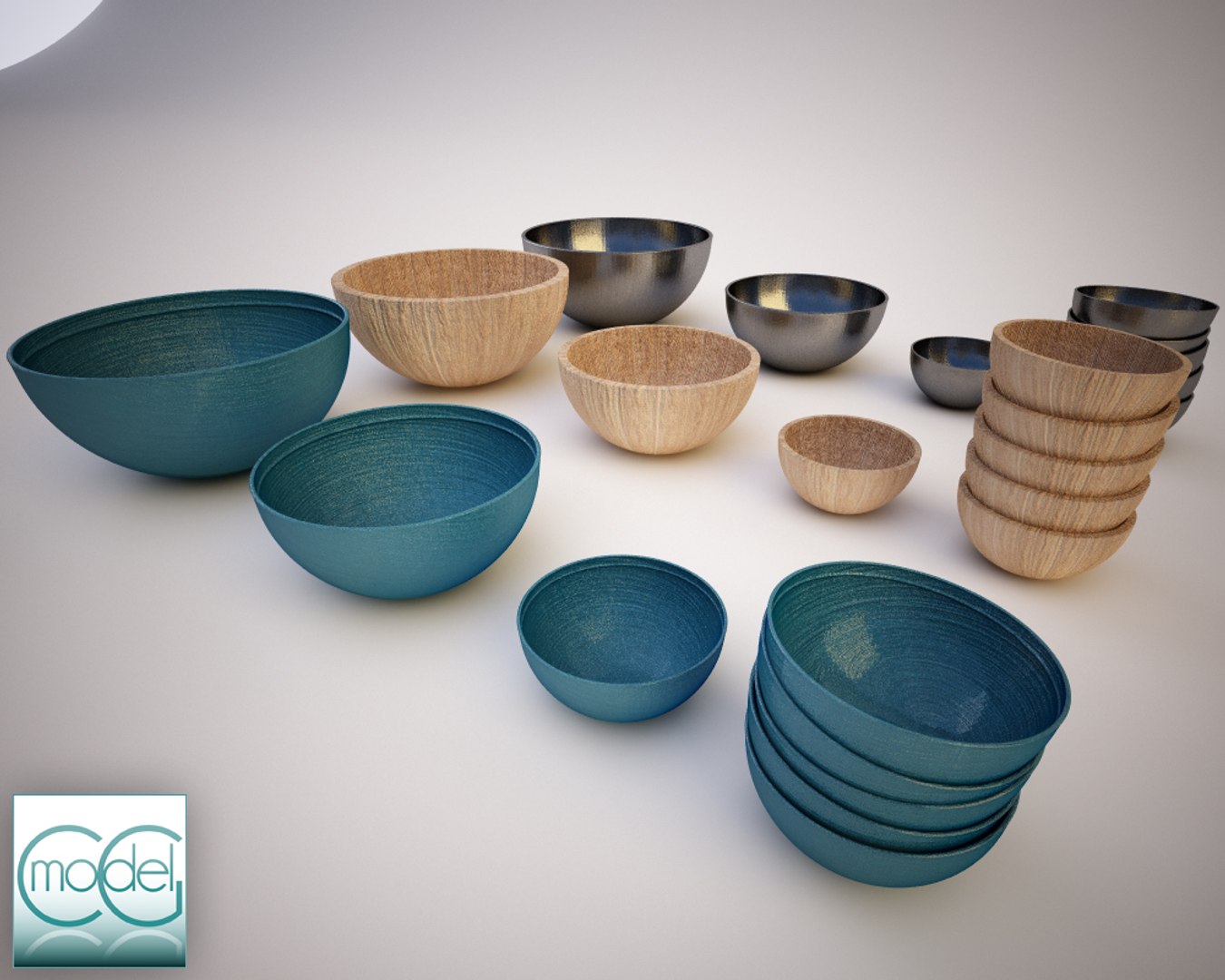bowls serving 3d obj