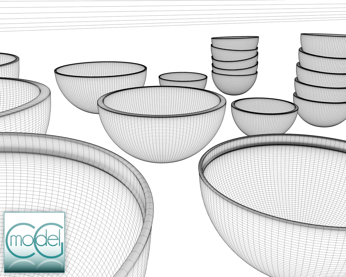 bowls serving 3d obj