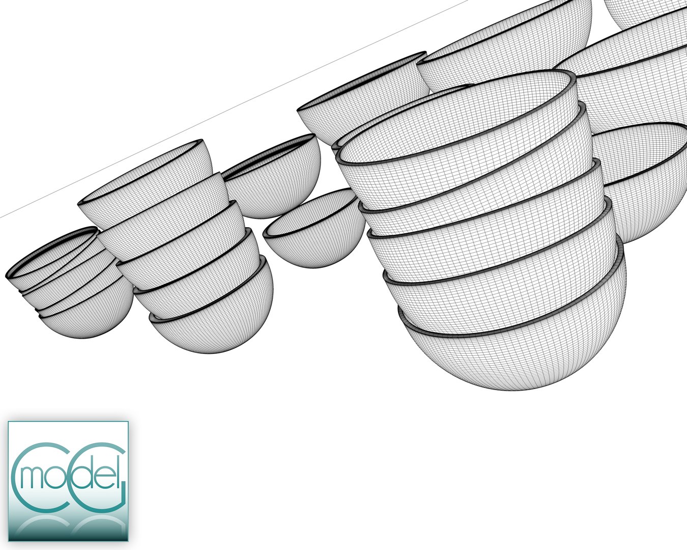 bowls serving 3d obj