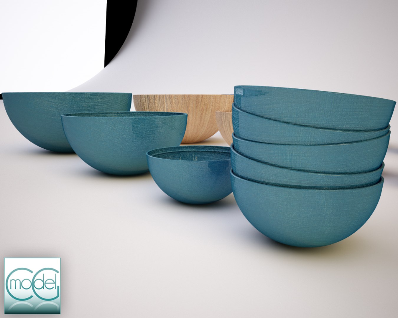 bowls serving 3d obj