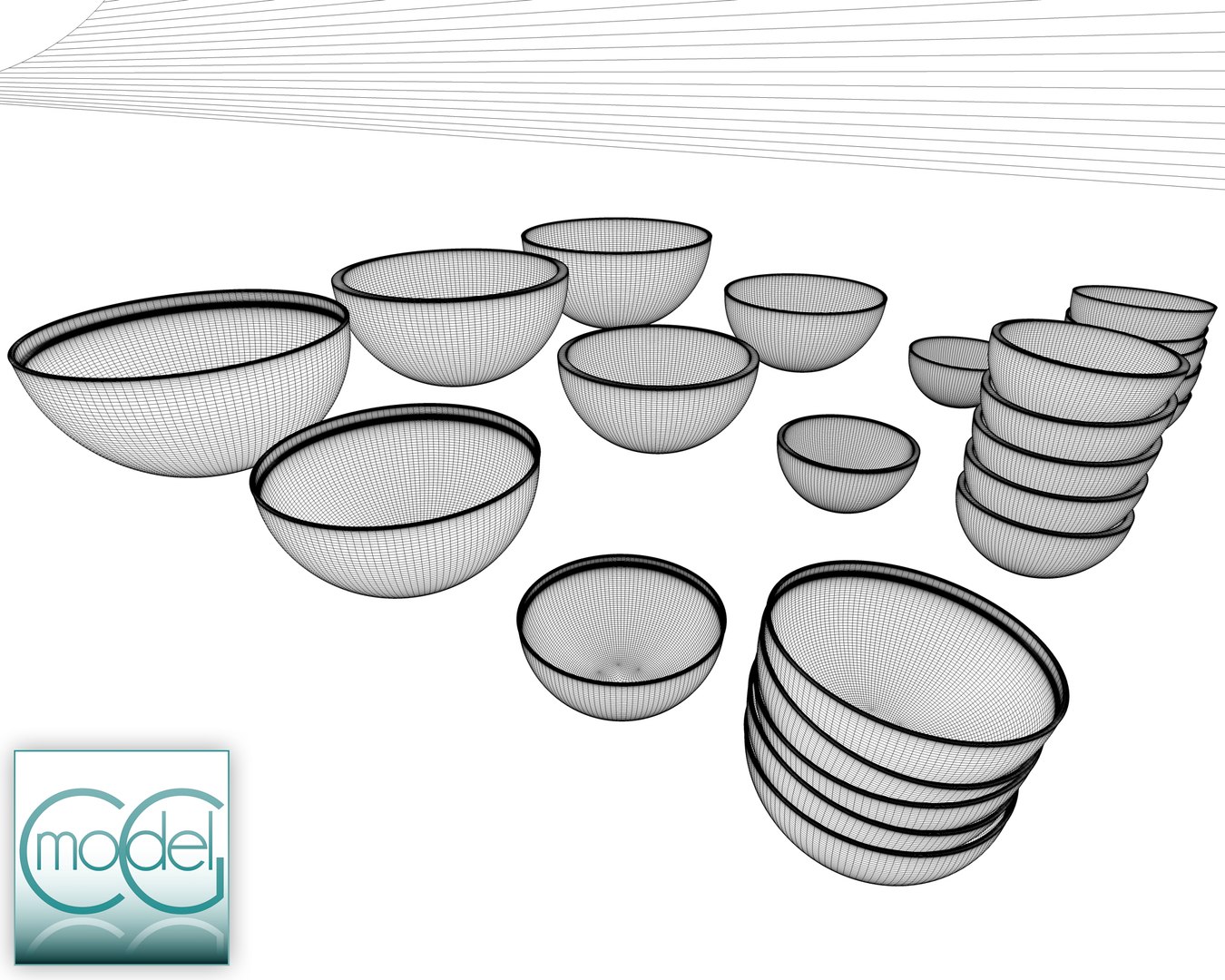 bowls serving 3d obj