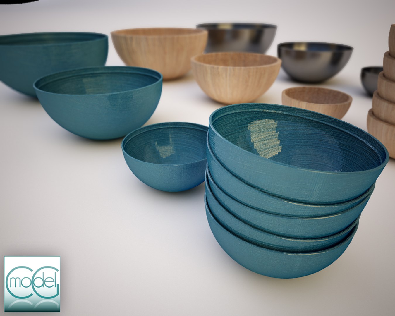 bowls serving 3d obj