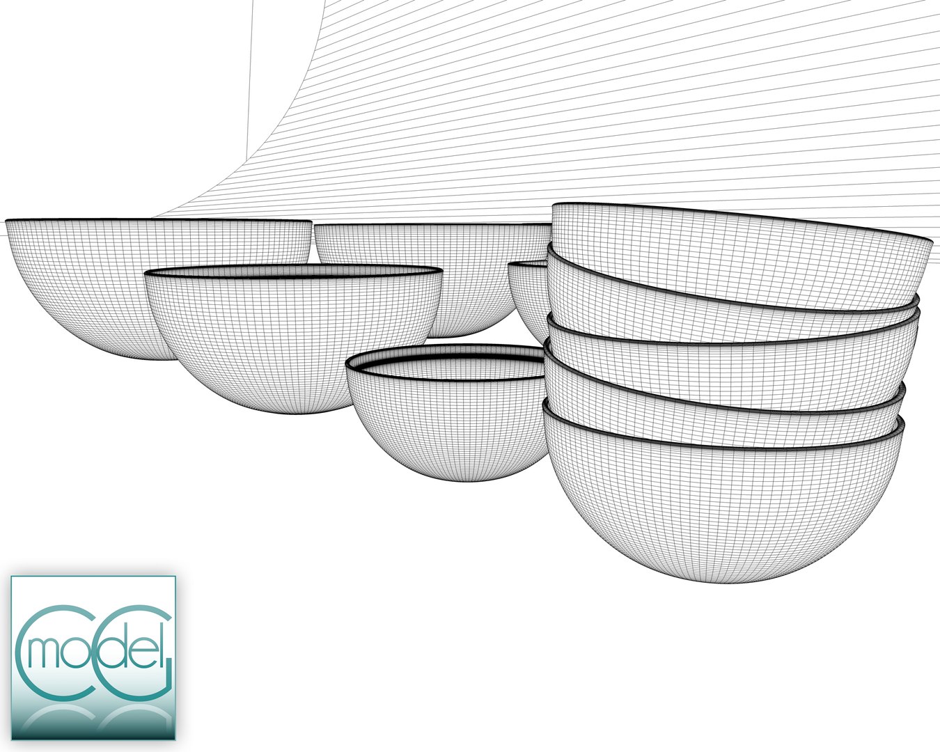 bowls serving 3d obj