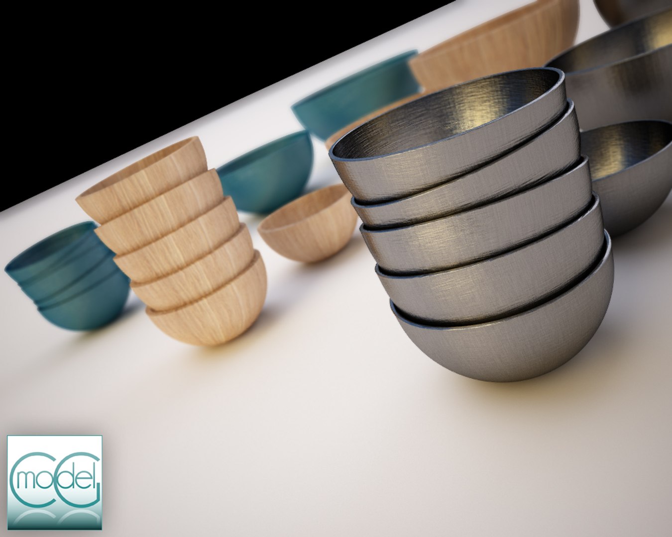 bowls serving 3d obj
