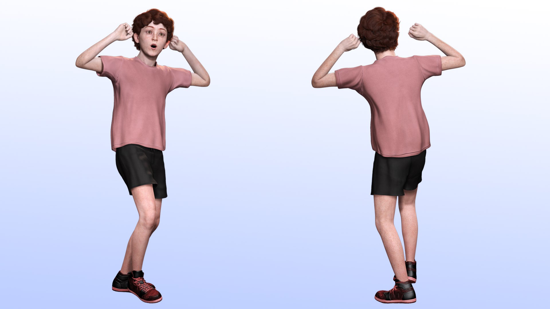 3D Ethan - Realistic Child With Freckles Kid Low-poly - TurboSquid 2217263