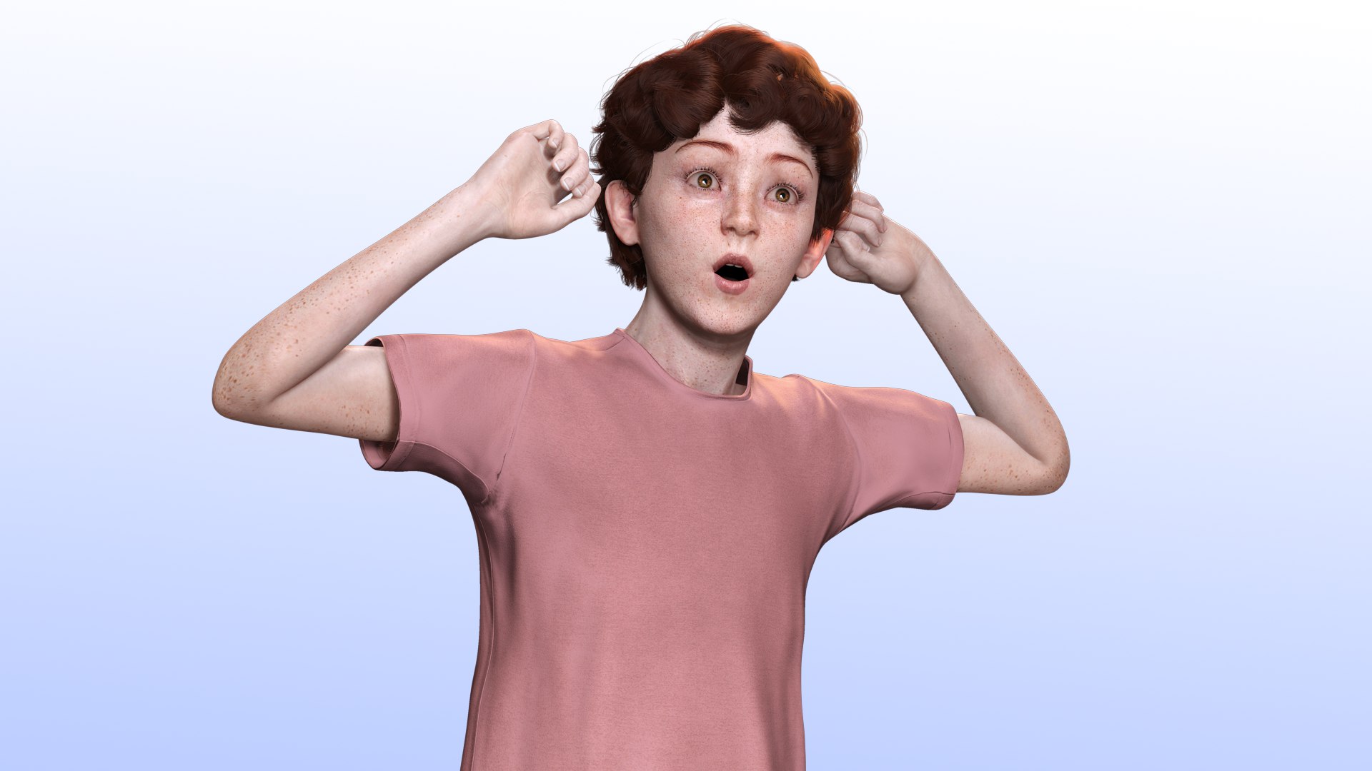 3D Ethan - Realistic Child With Freckles Kid Low-poly - TurboSquid 2217263