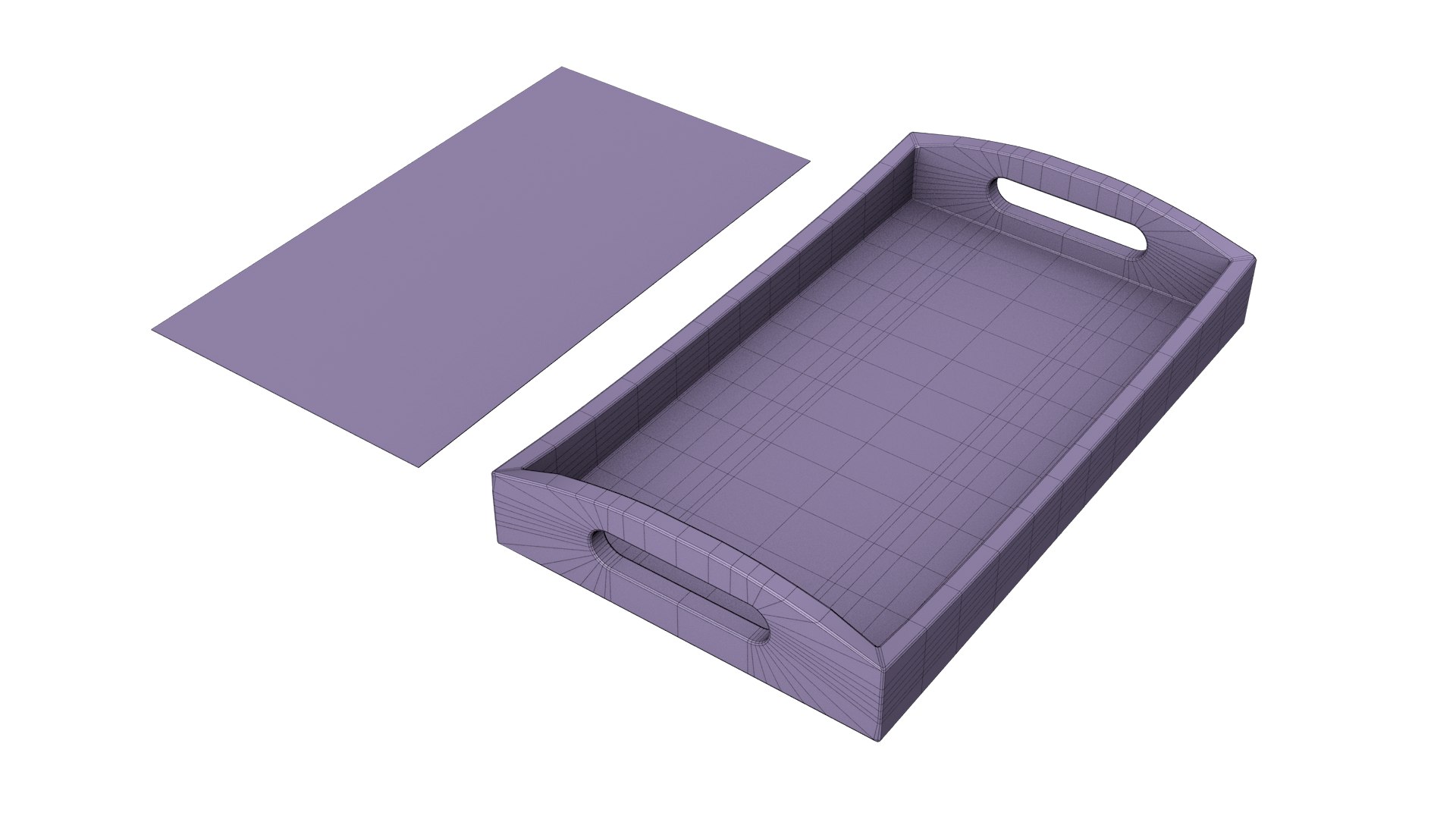 3D Wooden Tray Model - TurboSquid 1943703
