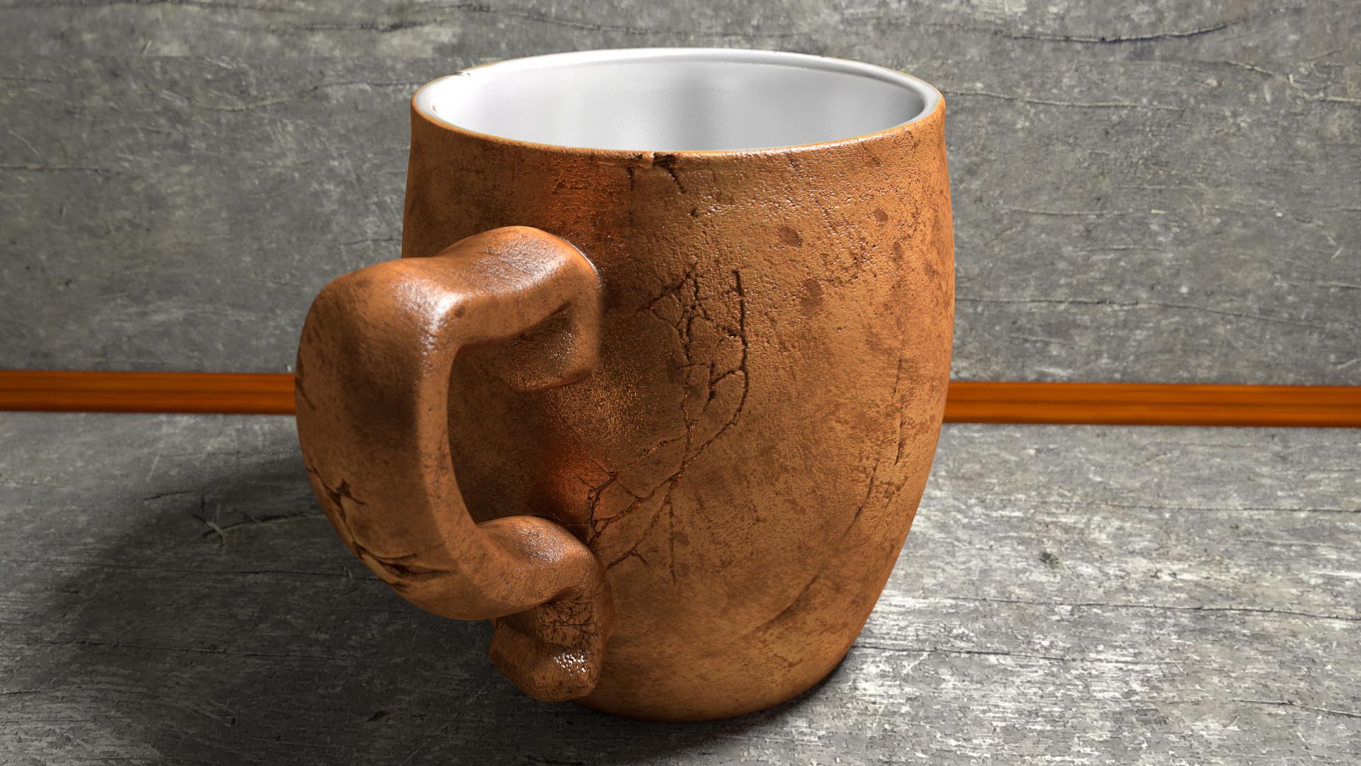 cracked cup 3d c4d