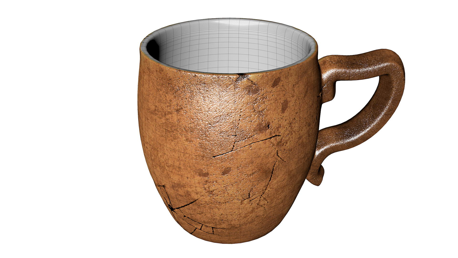 cracked cup 3d c4d