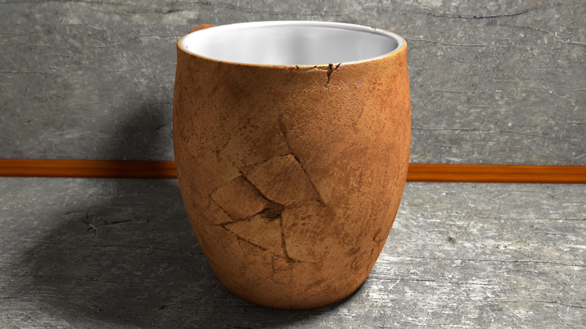 cracked cup 3d c4d