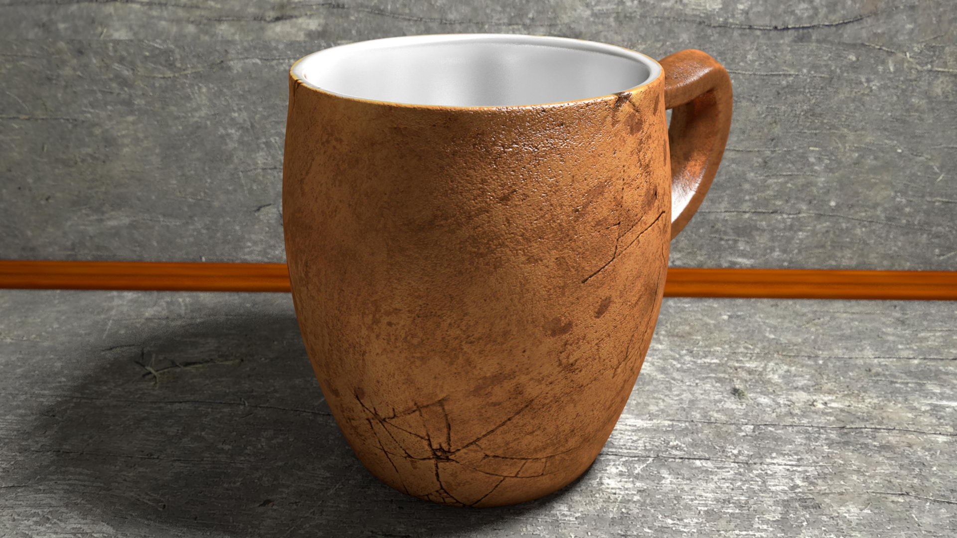 cracked cup 3d c4d