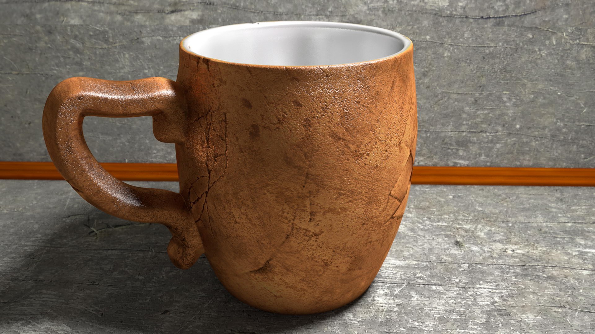 cracked cup 3d c4d