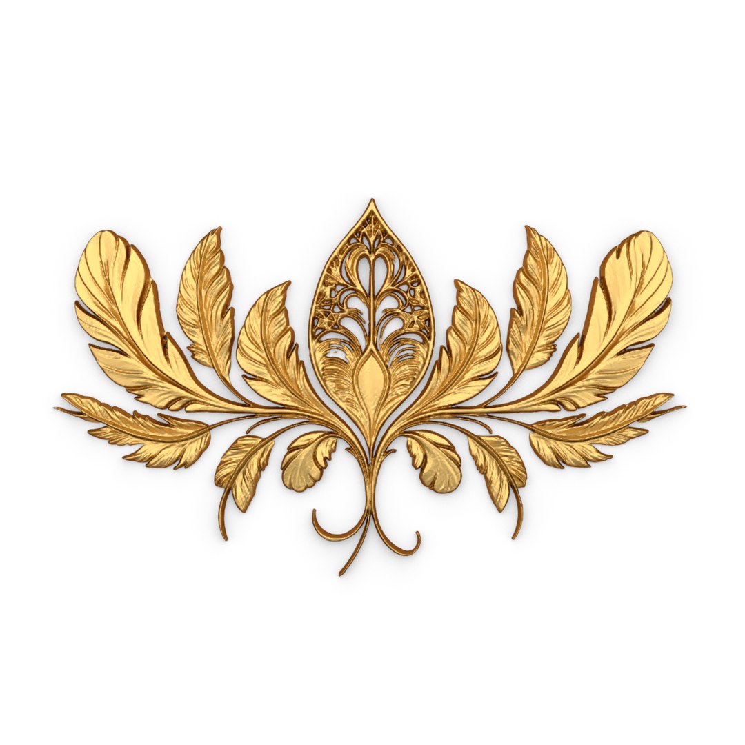 3D feather decor set wall panel 12 - TurboSquid 2176834