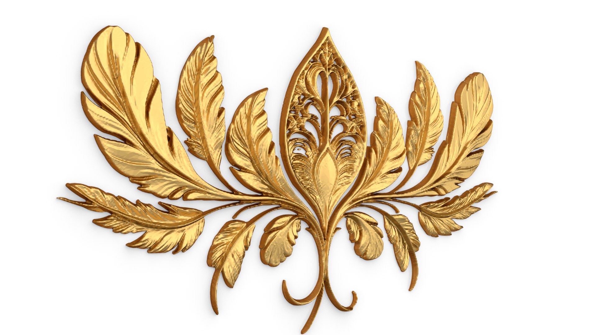 3D feather decor set wall panel 12 - TurboSquid 2176834