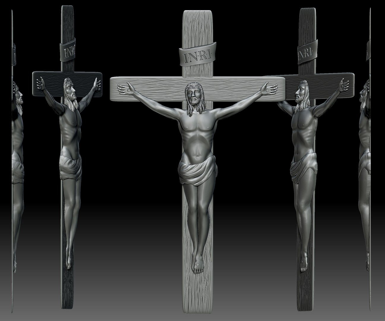 3D Crucifix Stl - Relief - TurboSquid 1497178