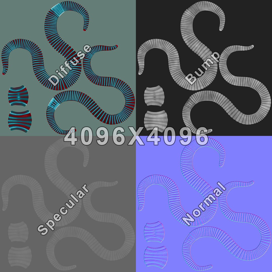 Worm Blue 3d 3ds
