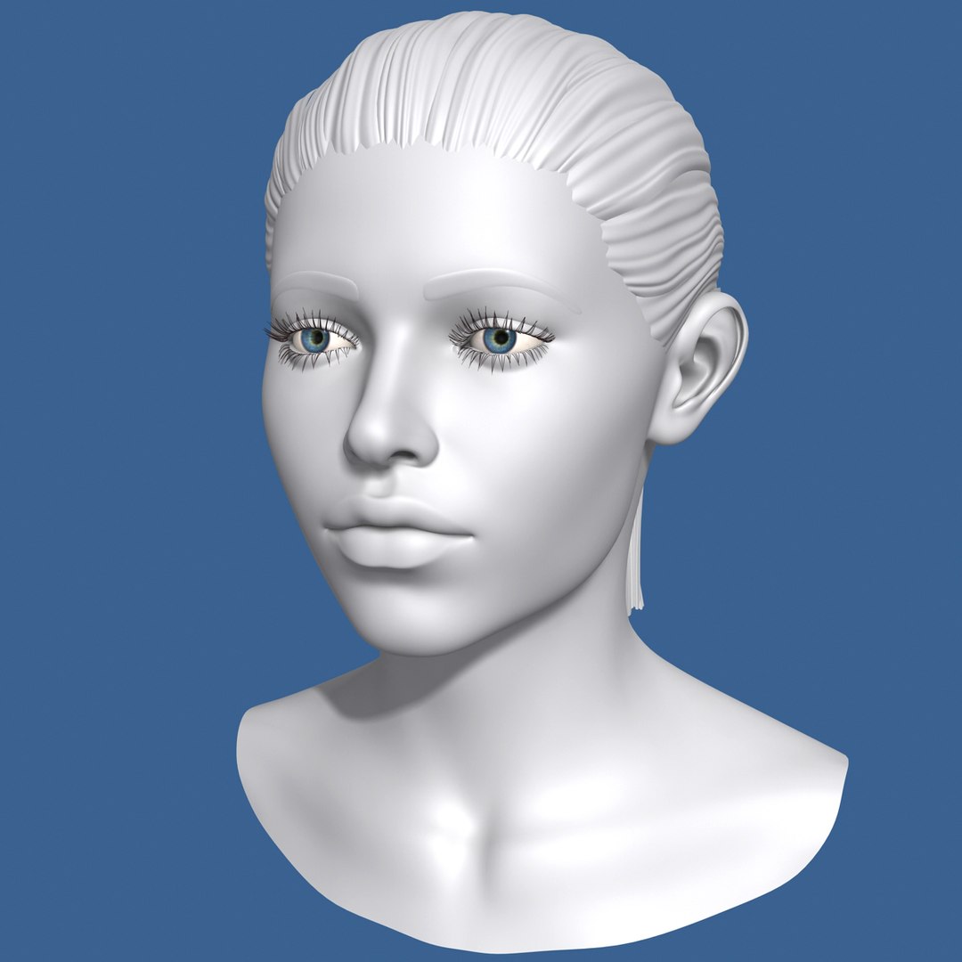 Polygonal Female Head 3d C4d