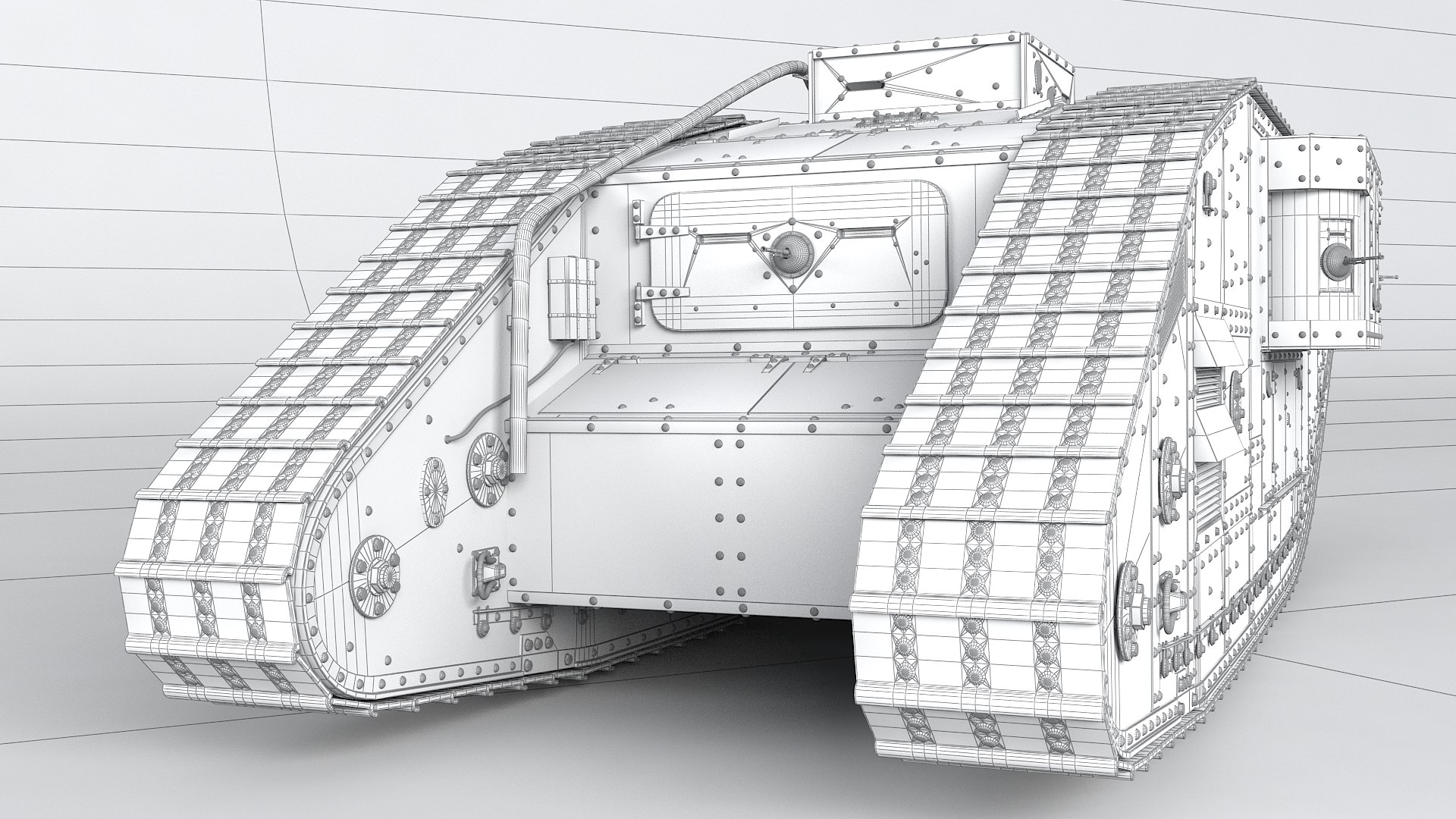 3D Model Tank Mark Iv Female - TurboSquid 1649296