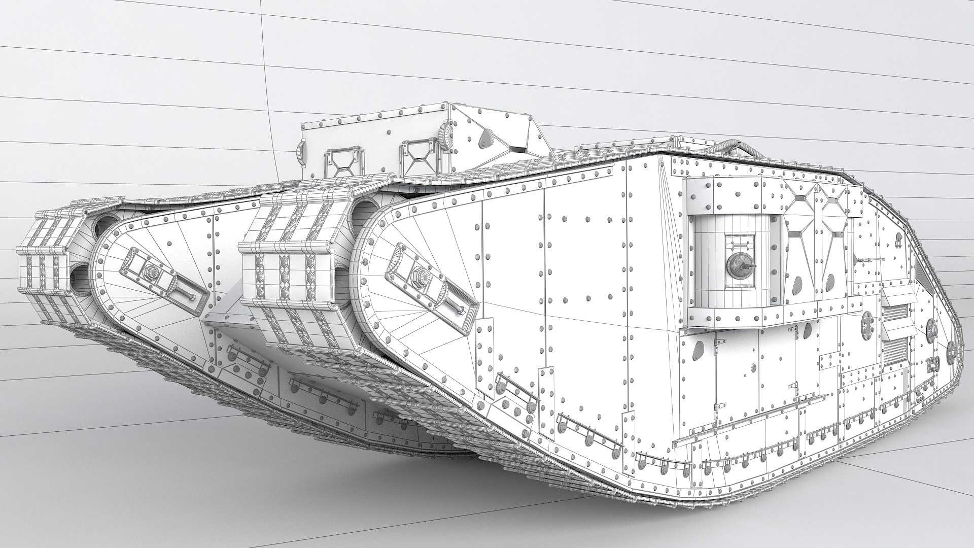 3D Model Tank Mark Iv Female - TurboSquid 1649296