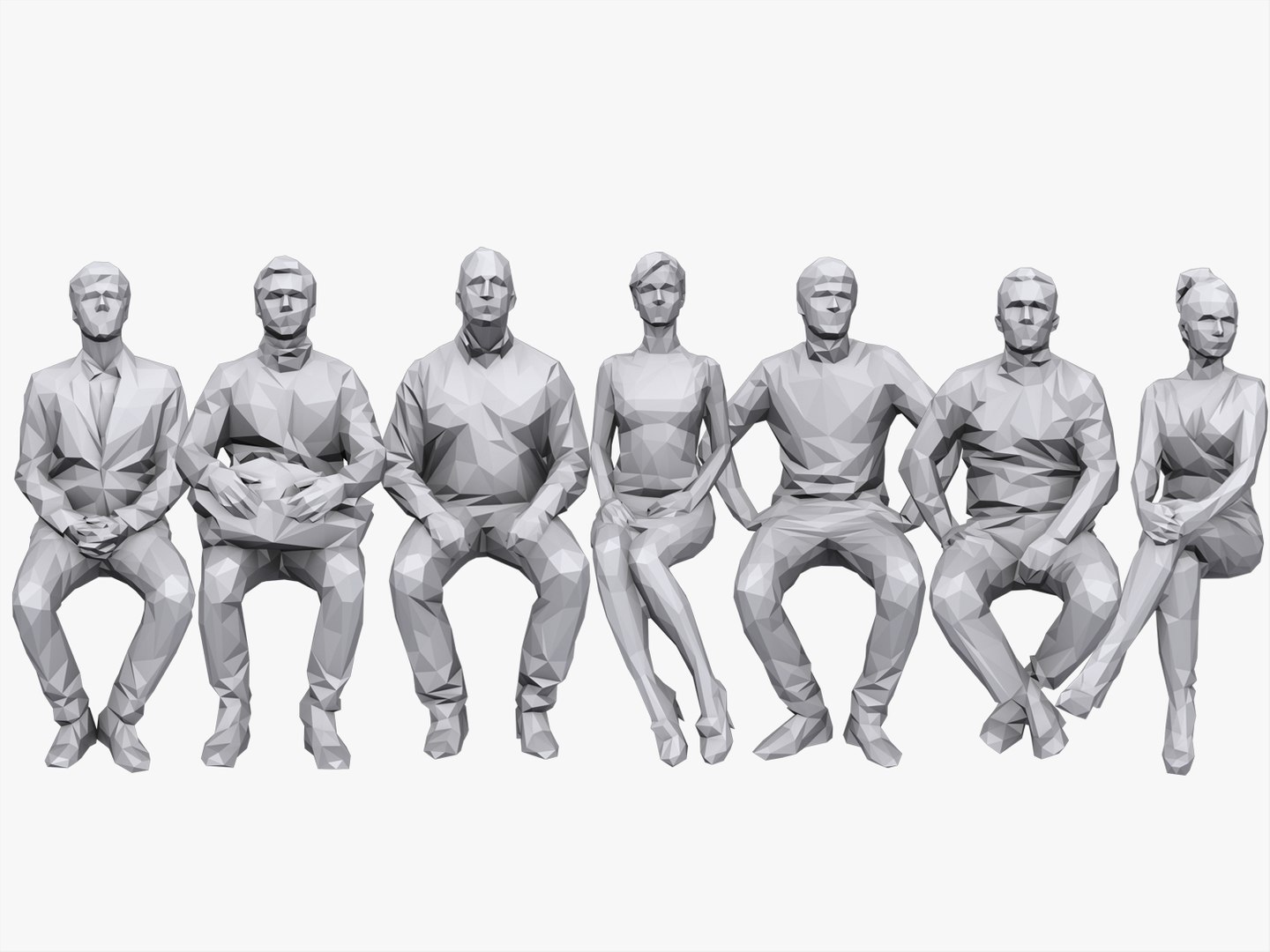 people sitting pack 3d max