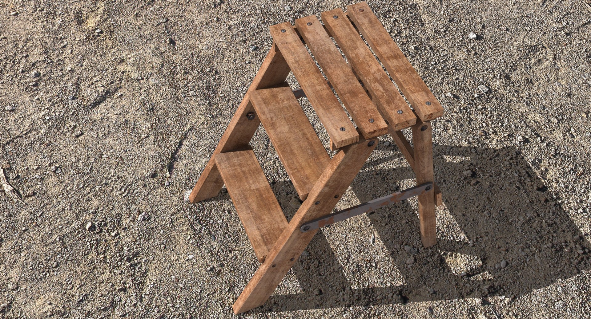 Ladder Step Wood 3d Model