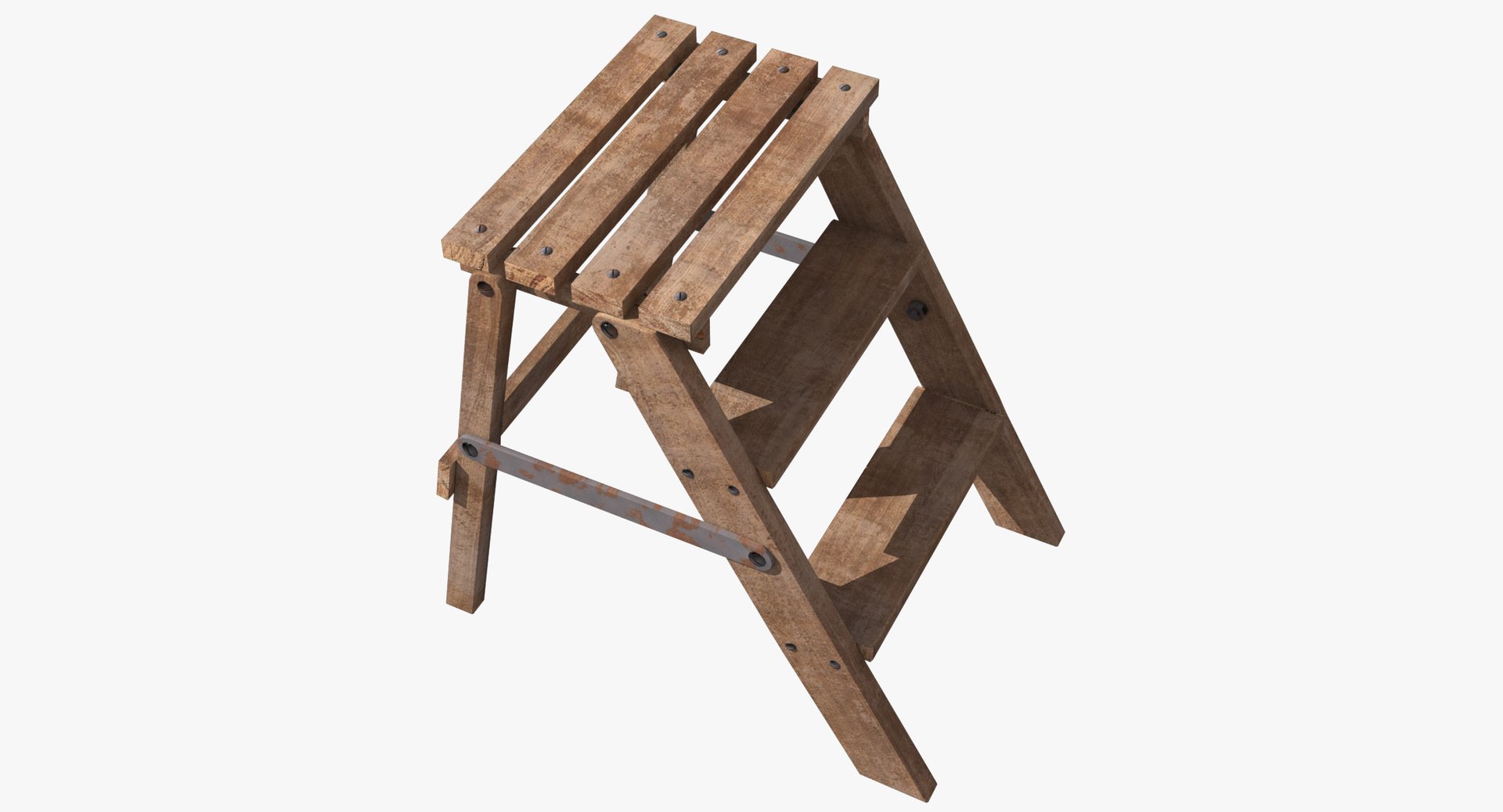 Ladder Step Wood 3d Model