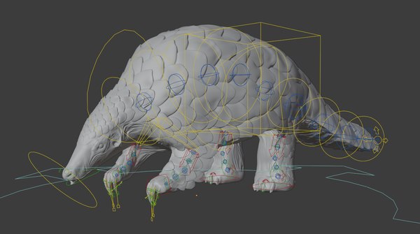 3D pangolin rigged model - TurboSquid 1615929