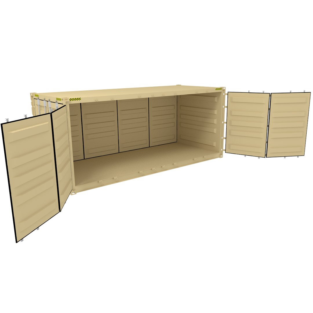3d Model Of 20 Foot Shipping Container