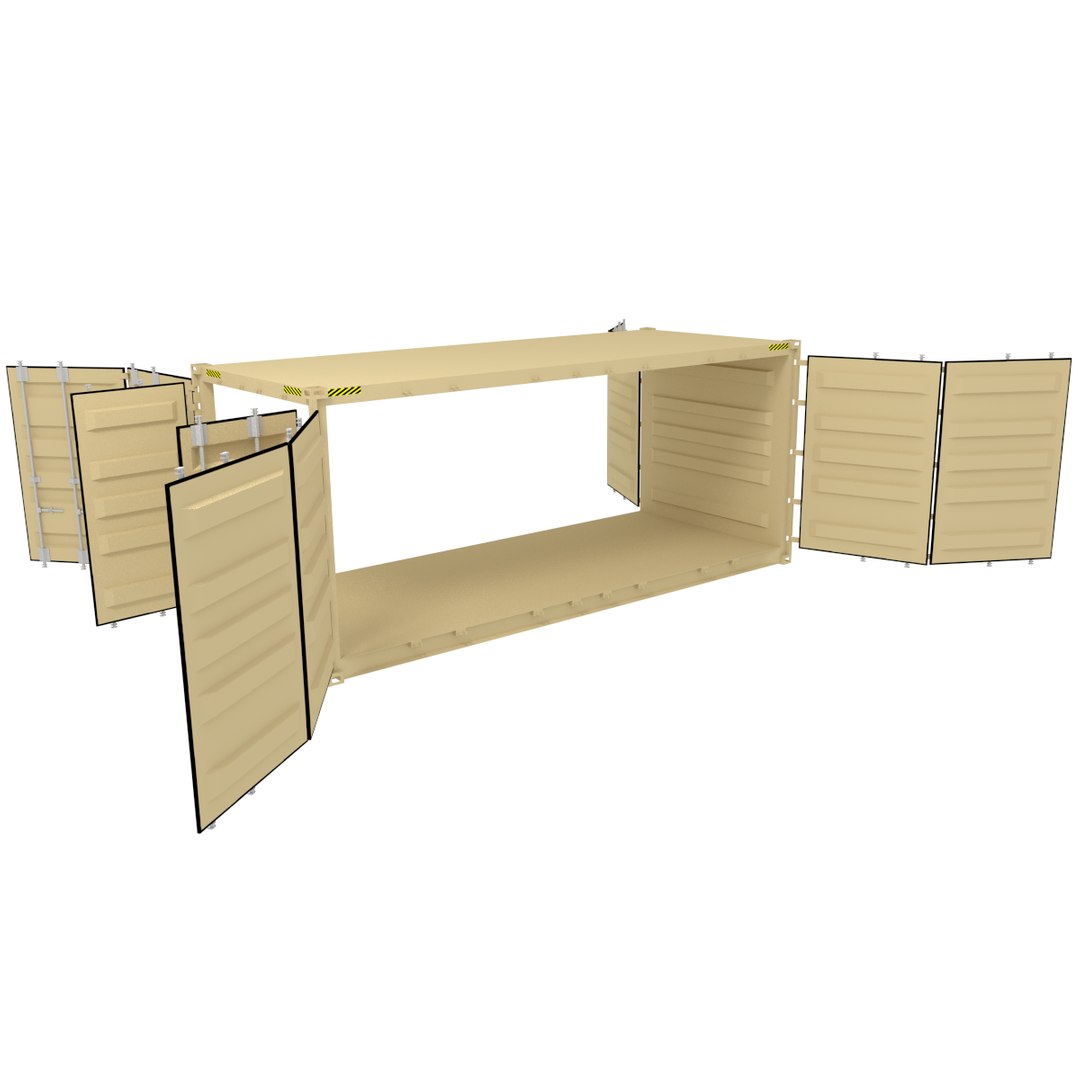 3d Model Of 20 Foot Shipping Container