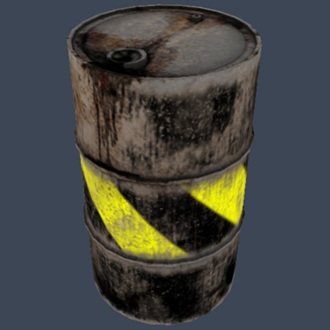 Yellow Gallon Drum 3d Model