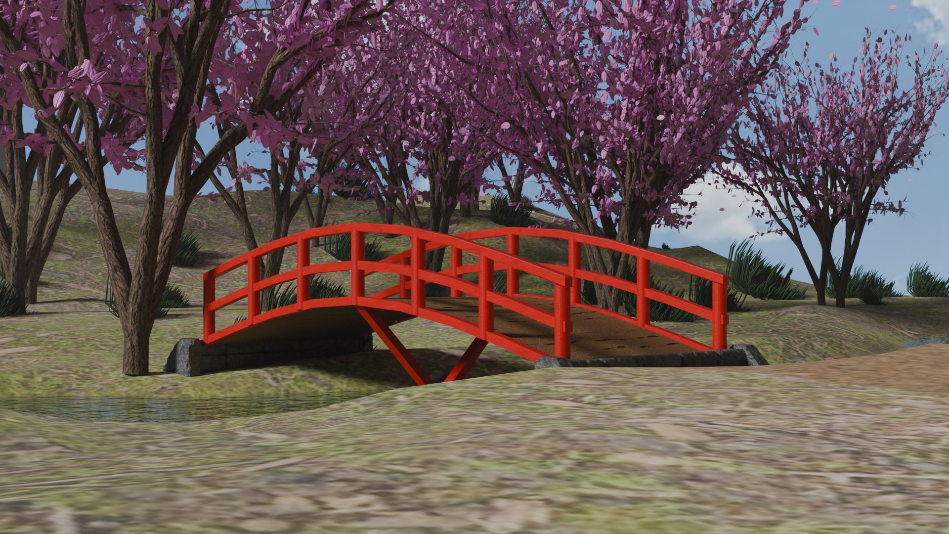 Samurai Bridge Landscape 3D - TurboSquid 2331080