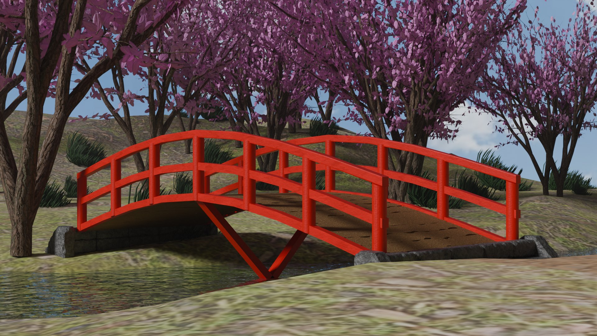 Samurai Bridge Landscape 3D - TurboSquid 2331080