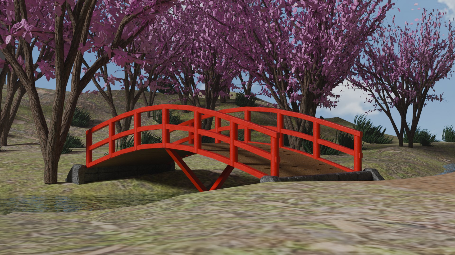 Samurai Bridge Landscape 3D - TurboSquid 2331080