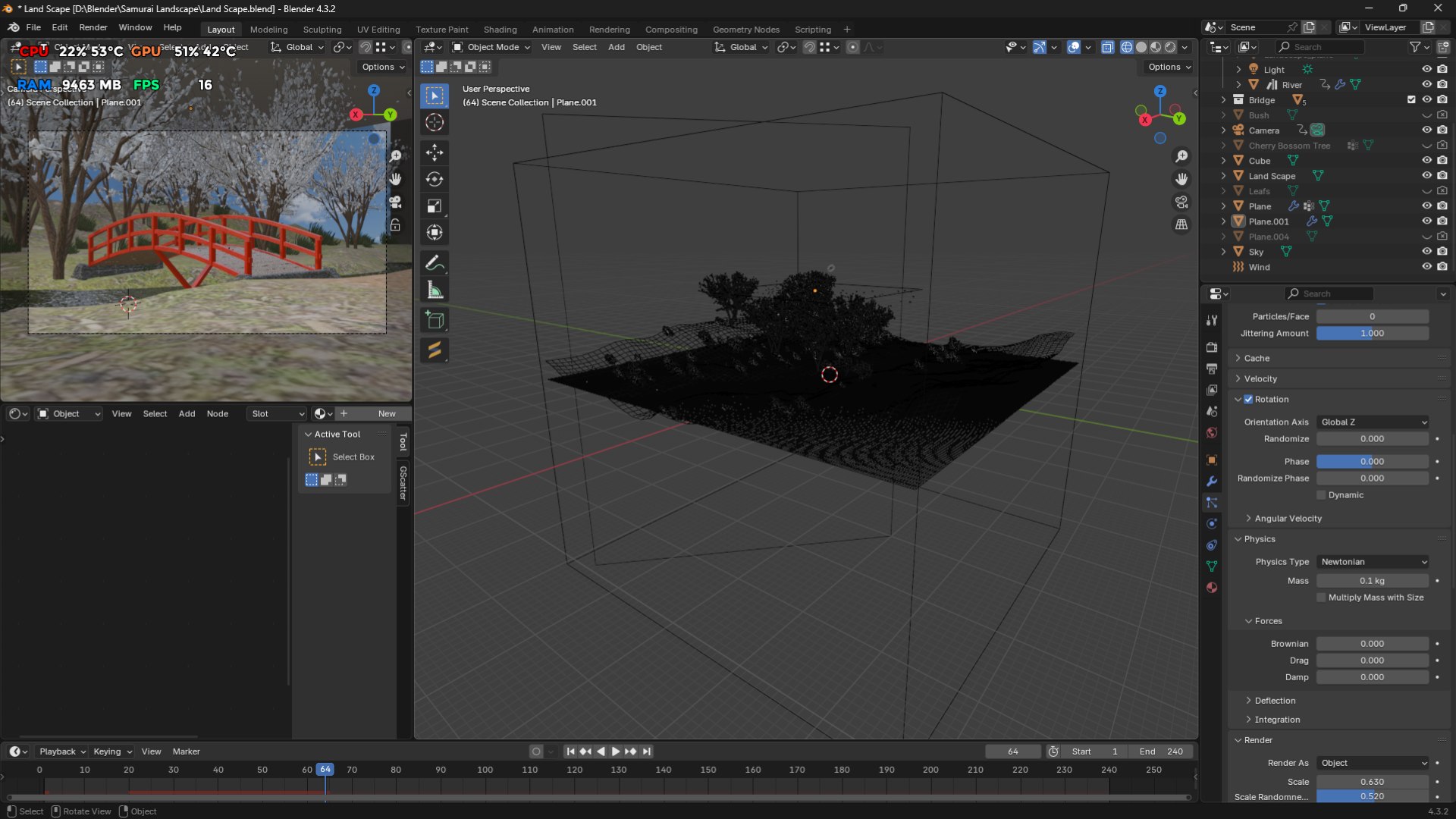 Samurai Bridge Landscape 3D - TurboSquid 2331080