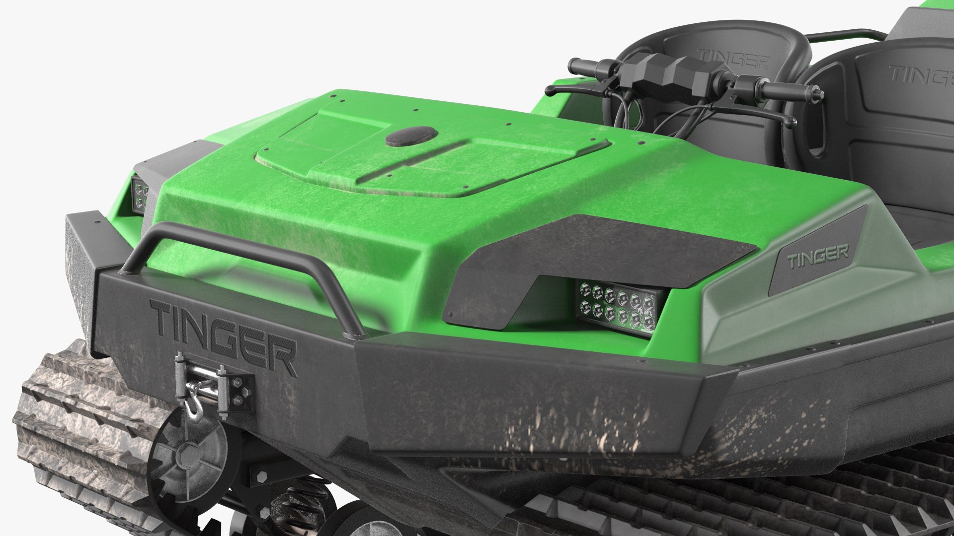 3D ATV Tinger Track No Roof Dirty Rigged model - TurboSquid 2001496