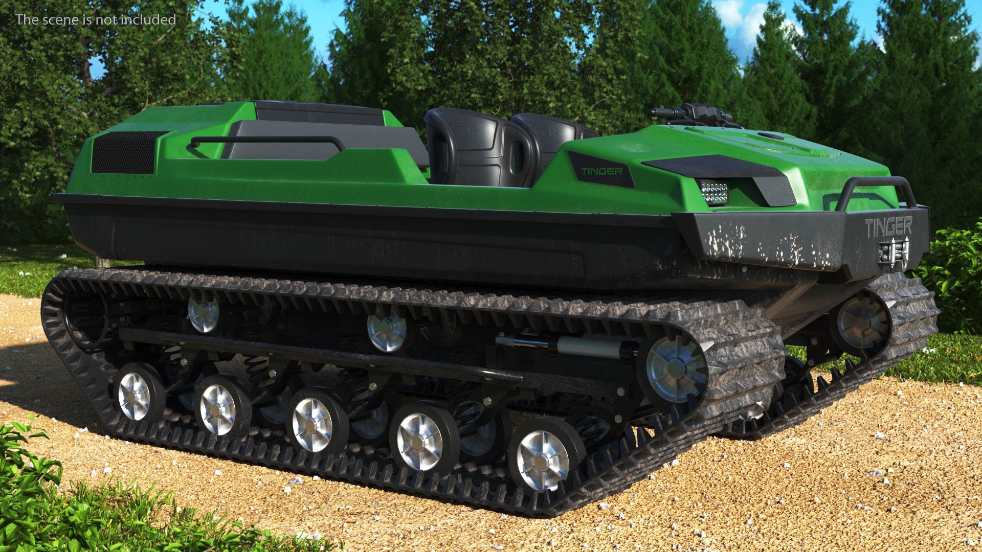 3D ATV Tinger Track No Roof Dirty Rigged Model - TurboSquid 2001496