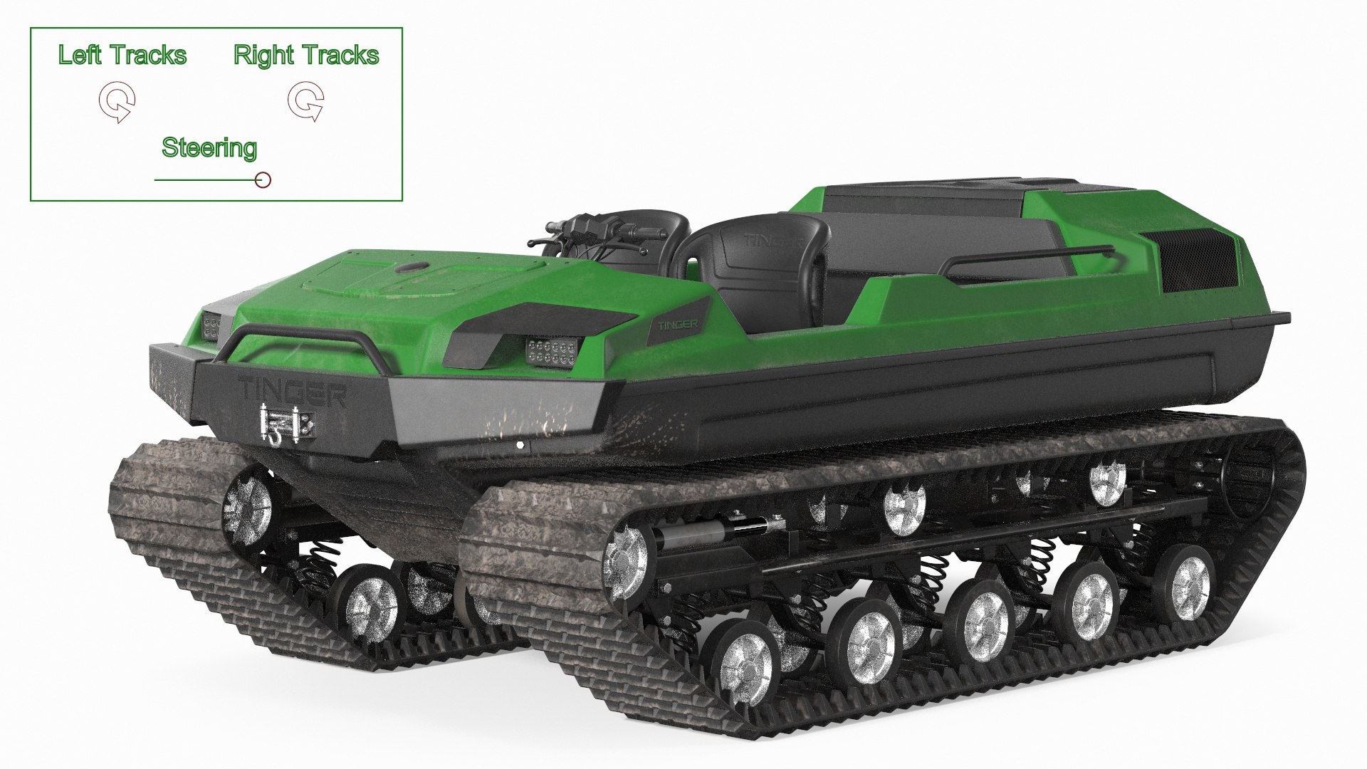 3D ATV Tinger Track No Roof Dirty Rigged Model - TurboSquid 2001496