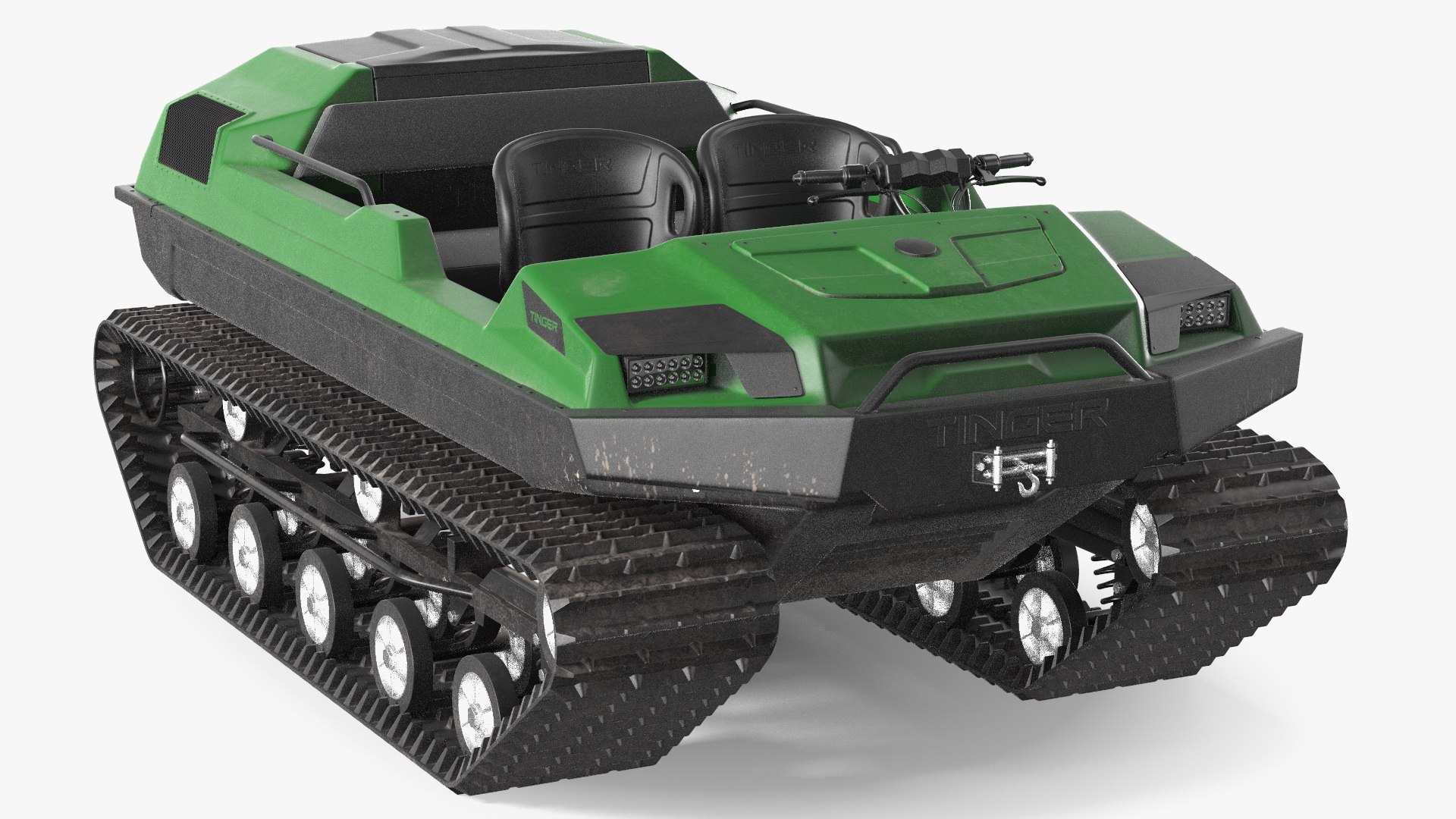 3D ATV Tinger Track No Roof Dirty Rigged model - TurboSquid 2001496