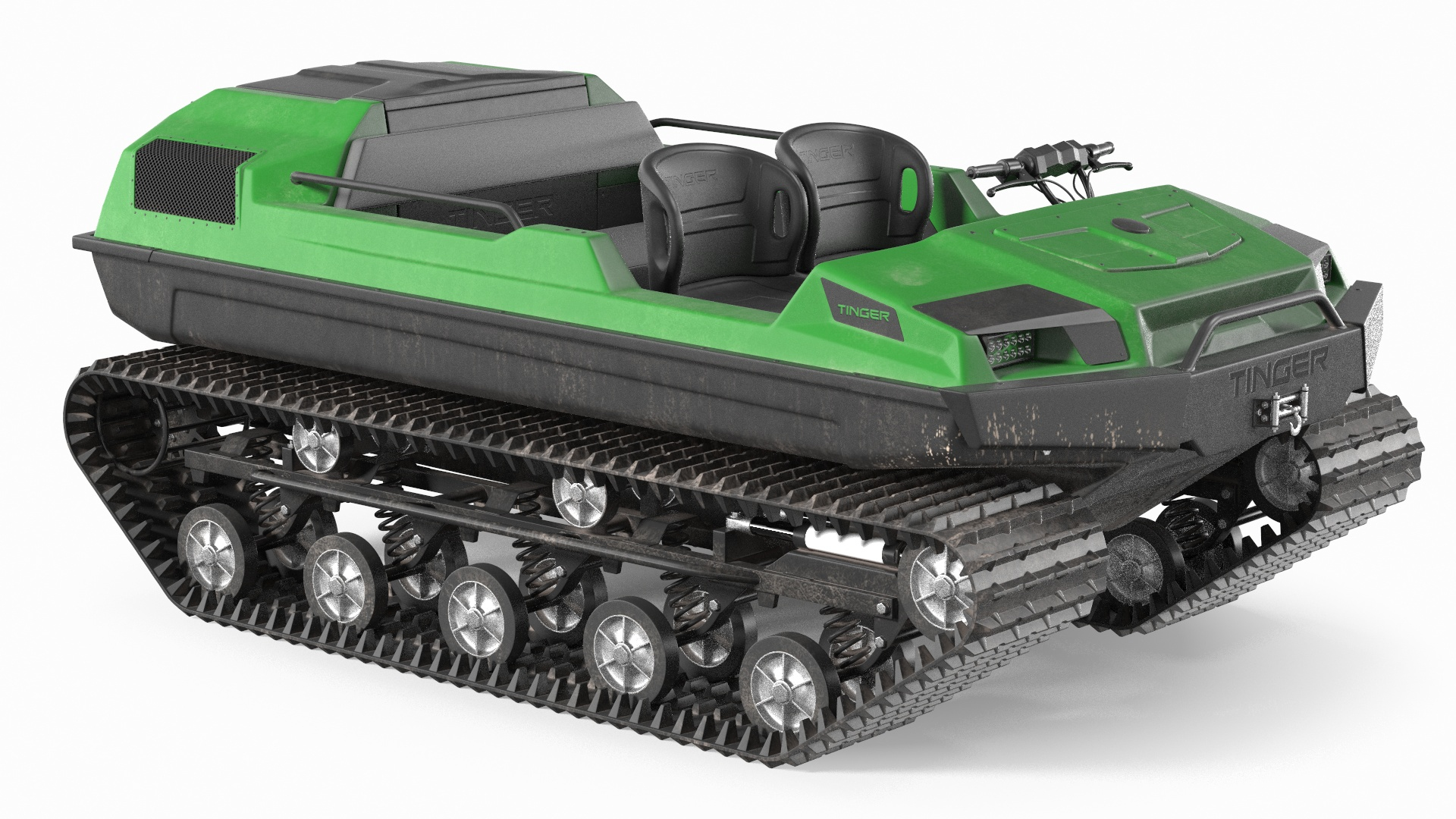 3D ATV Tinger Track No Roof Dirty Rigged Model - TurboSquid 2001496