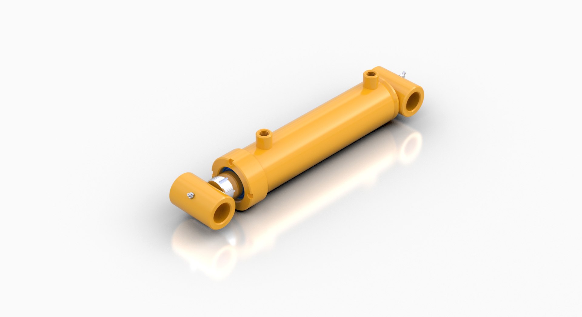 Double Acting Hydraulic Cylinder Assembly SolidWorks STEP 3D Model ...