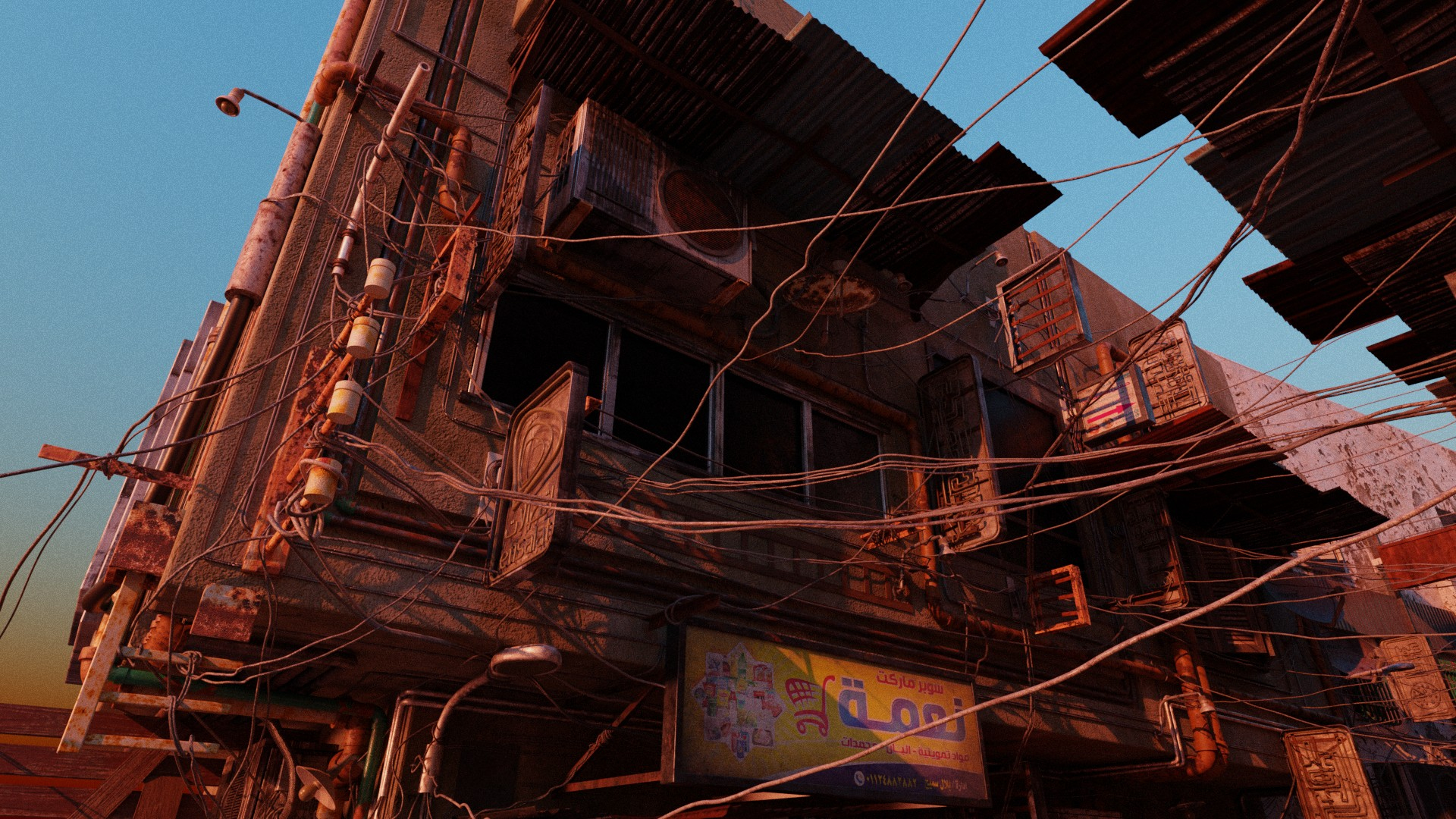 modelo 3d Cairo Streets - Day and Night - Animated Neon Signs ...