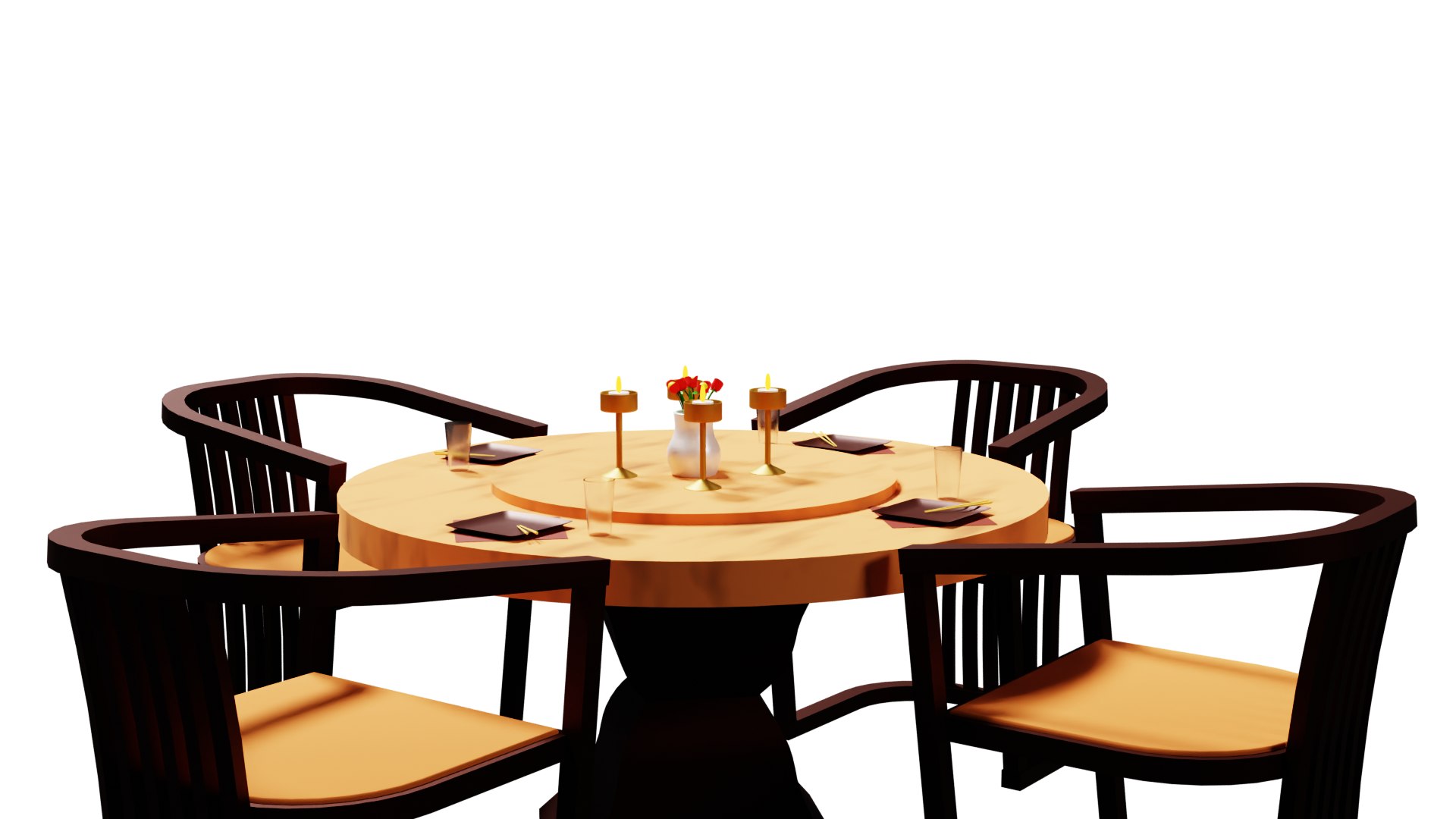 3D Restauran Table And Chair Set - TurboSquid 2105921