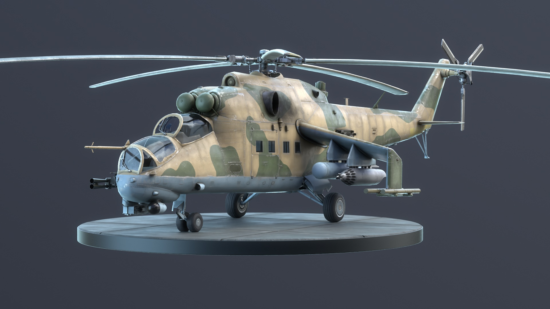 3D Mi-24 Helicopter Low-Poly Model - TurboSquid 1983269