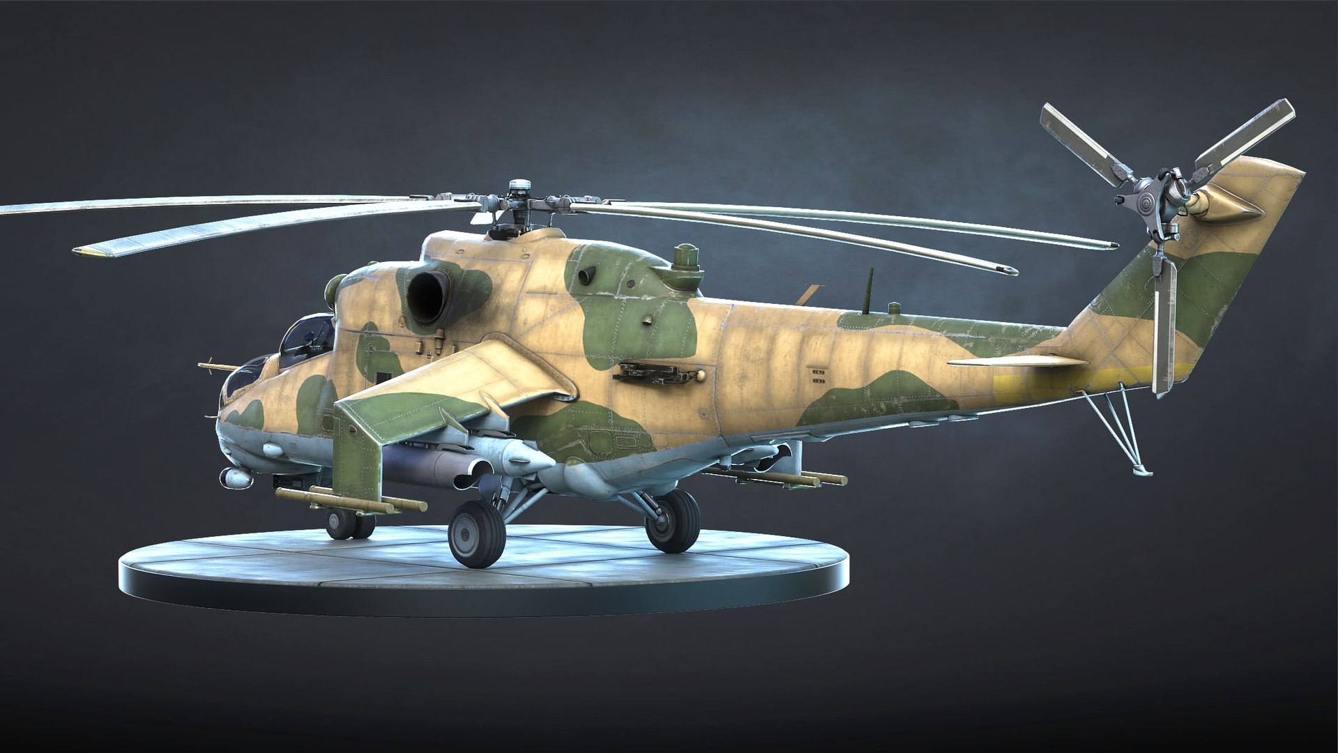 3D Mi-24 Helicopter Low-Poly Model - TurboSquid 1983269