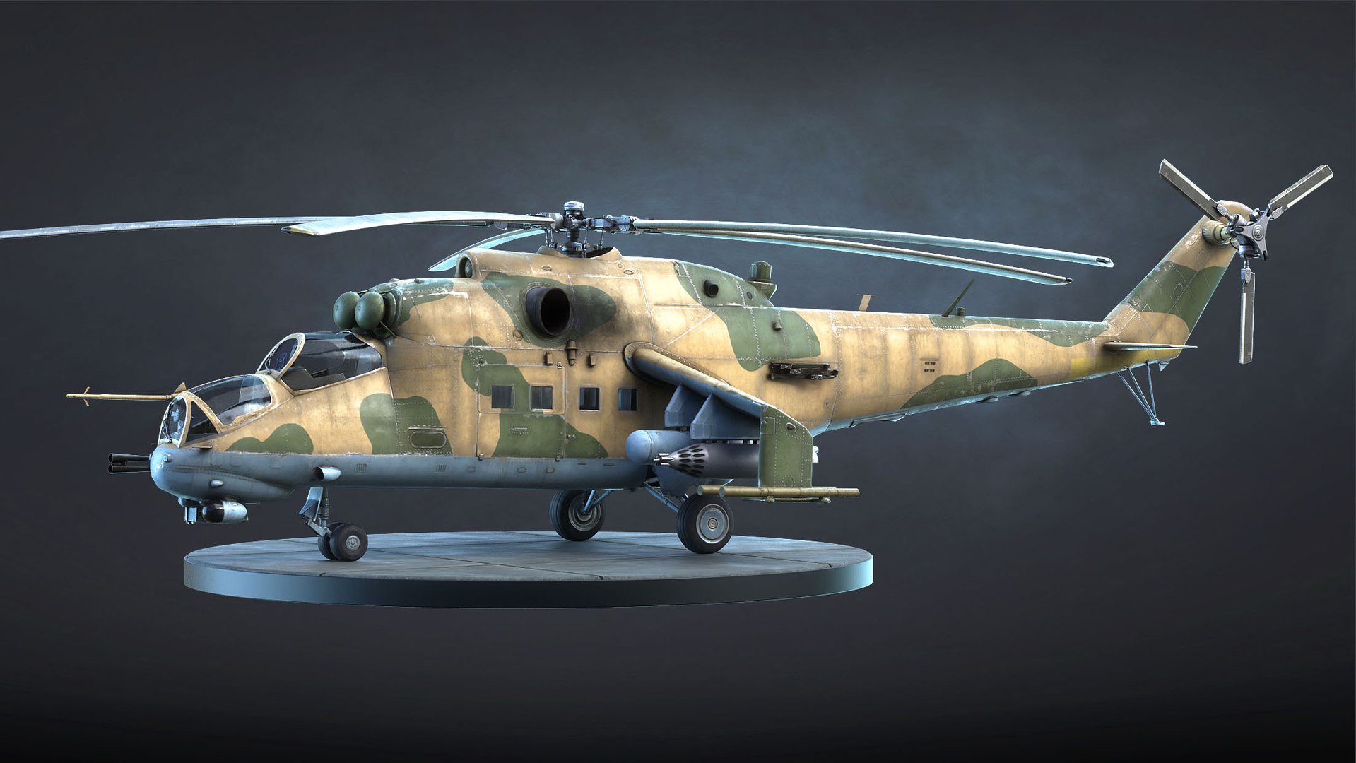 3D Mi-24 Helicopter Low-Poly Model - TurboSquid 1983269
