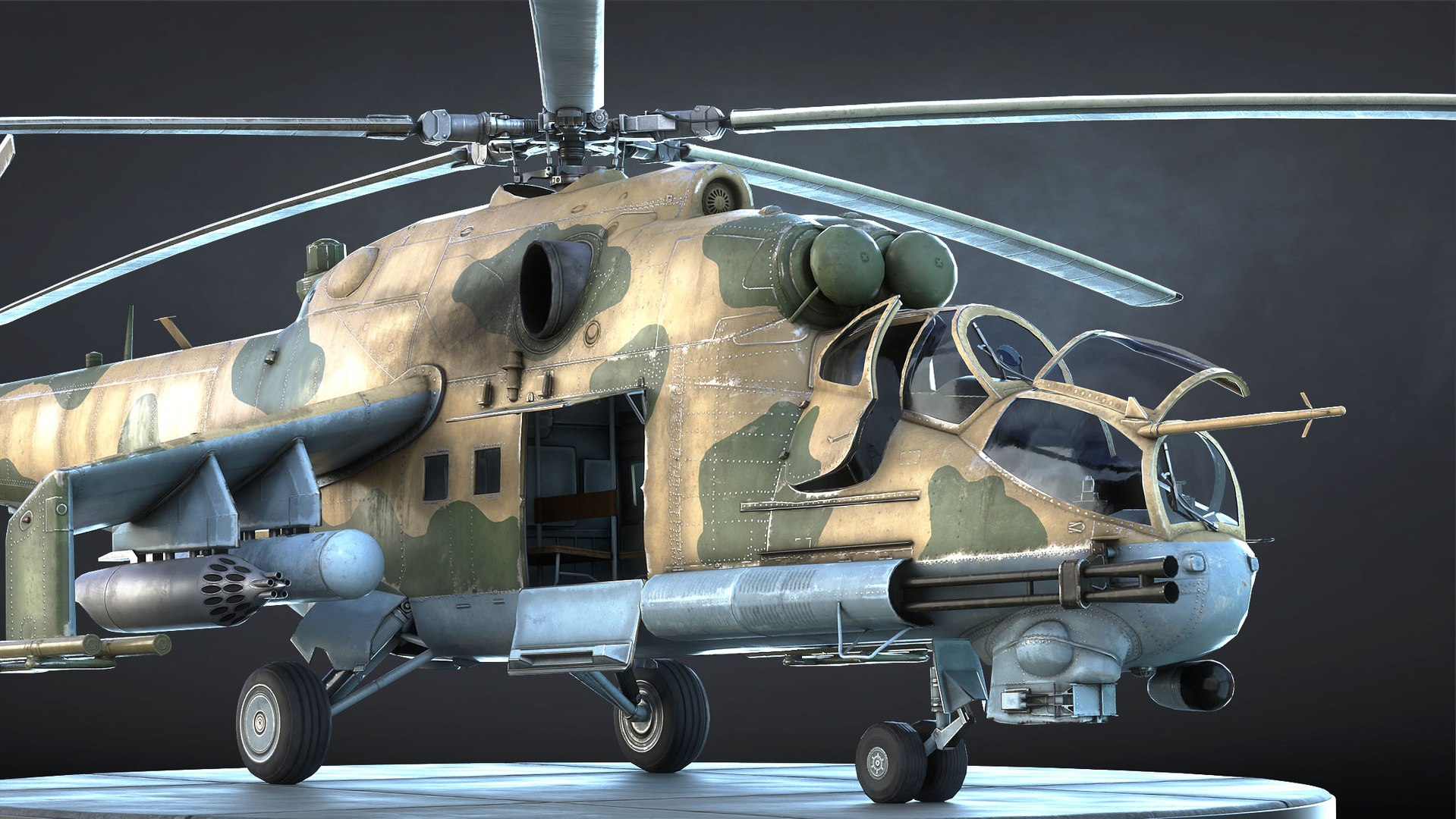 3D Mi-24 Helicopter Low-Poly Model - TurboSquid 1983269